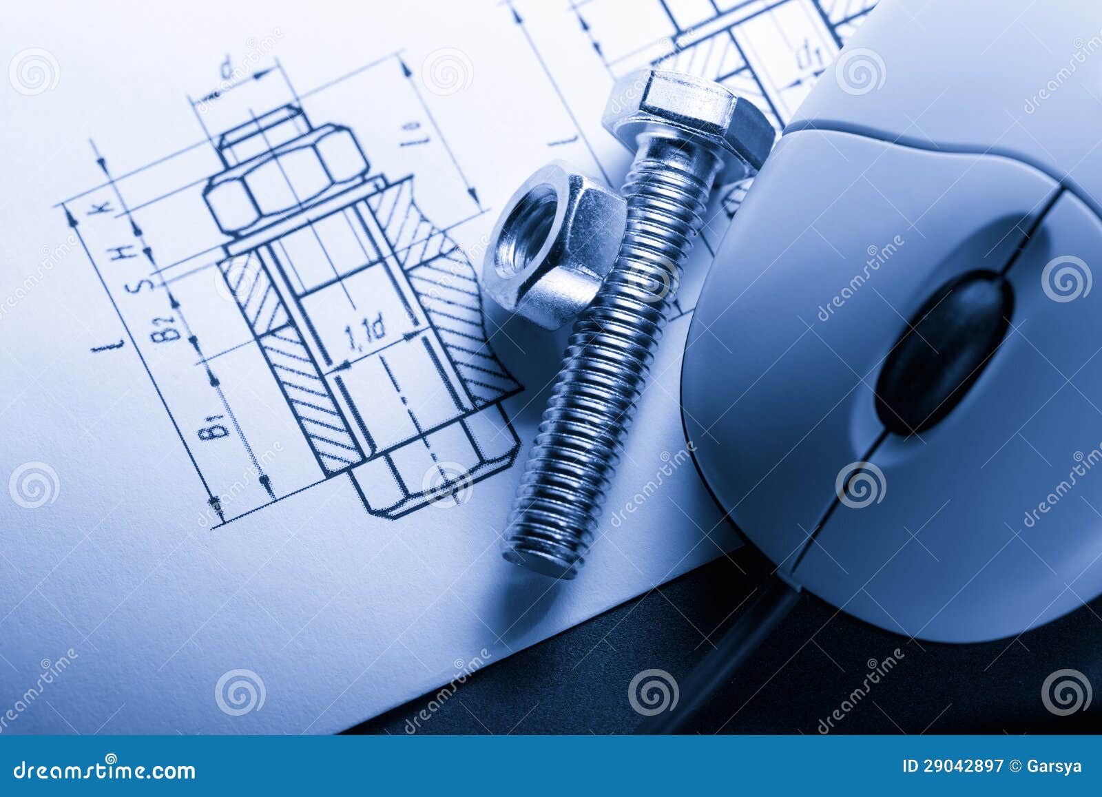 Mouse and bolt stock image. Image of detail, element - 29042897