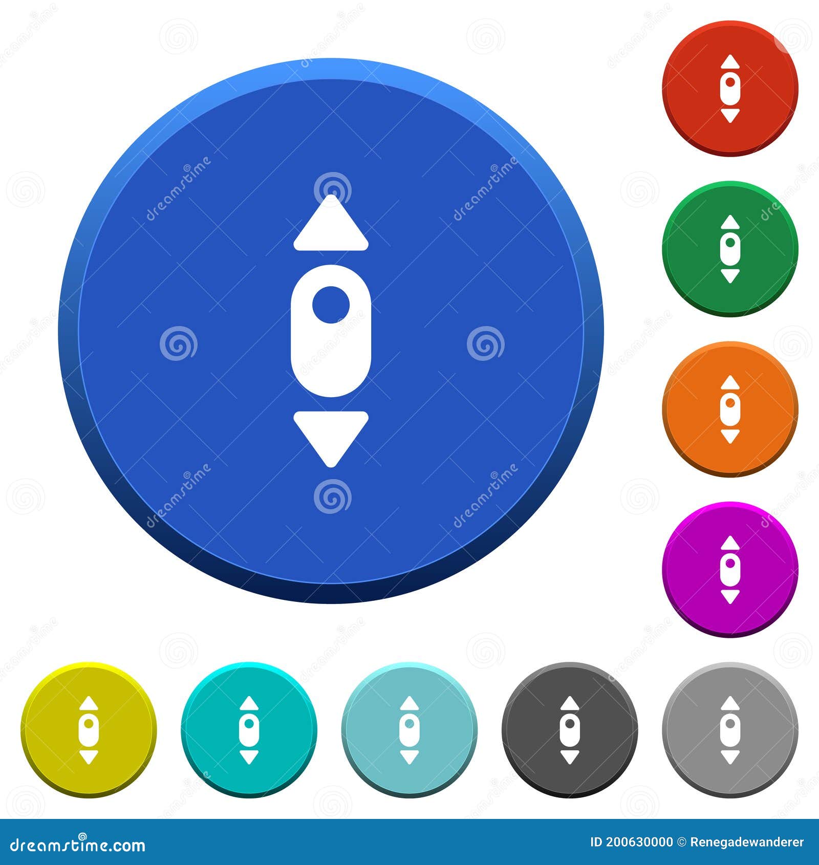 Mouse Scroll Up Icon In Glass Sphere Buttons Vector Illustration ...