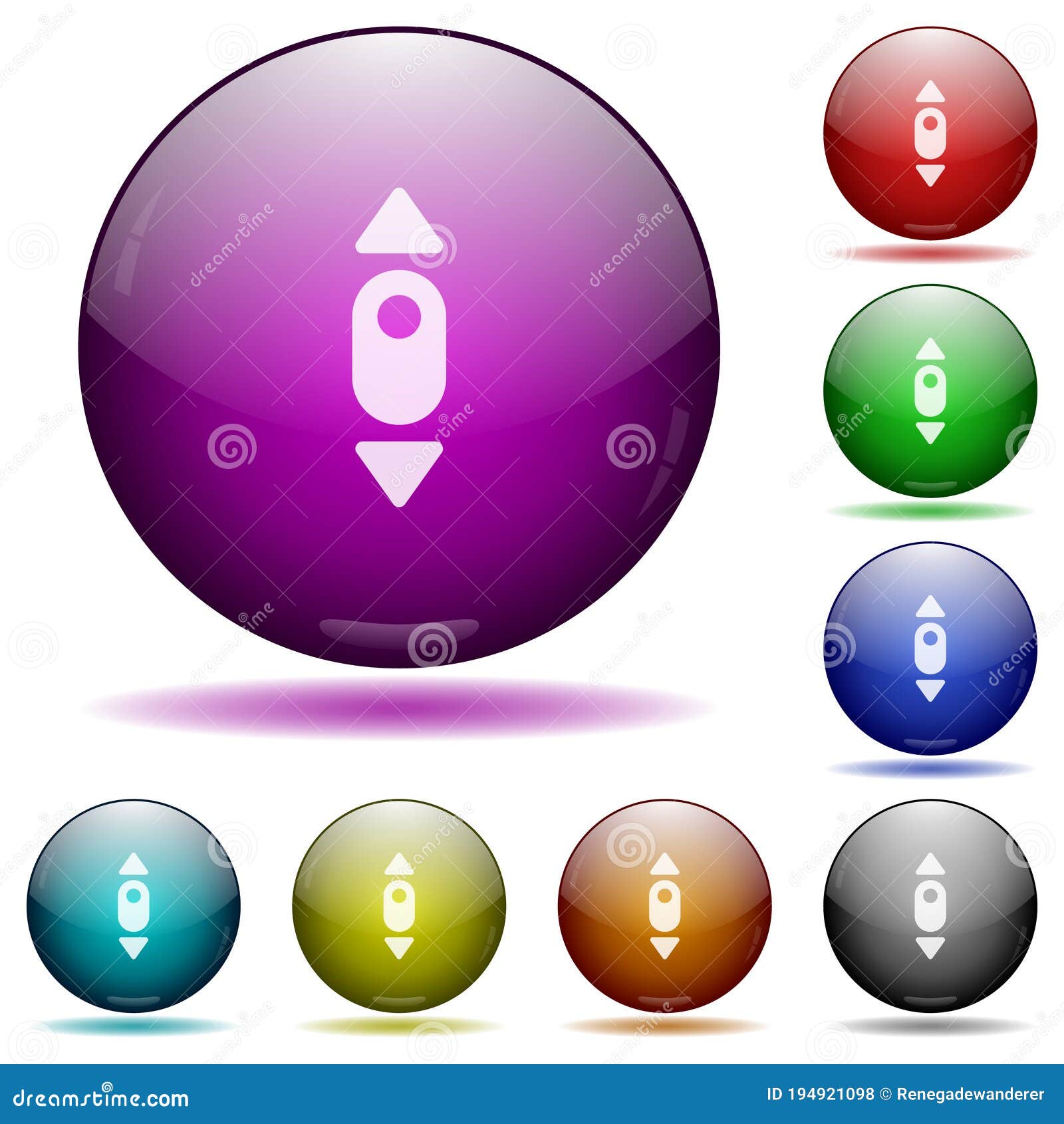 Mouse Scroll Up Icon in Glass Sphere Buttons Stock Vector ...