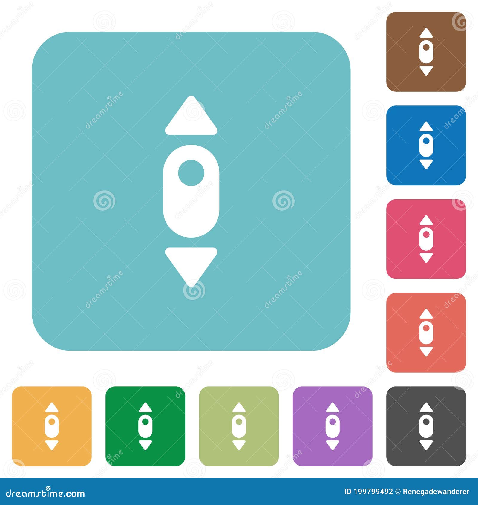 Mouse Scroll Up Rounded Square Flat Icons Stock Vector - Illustration ...