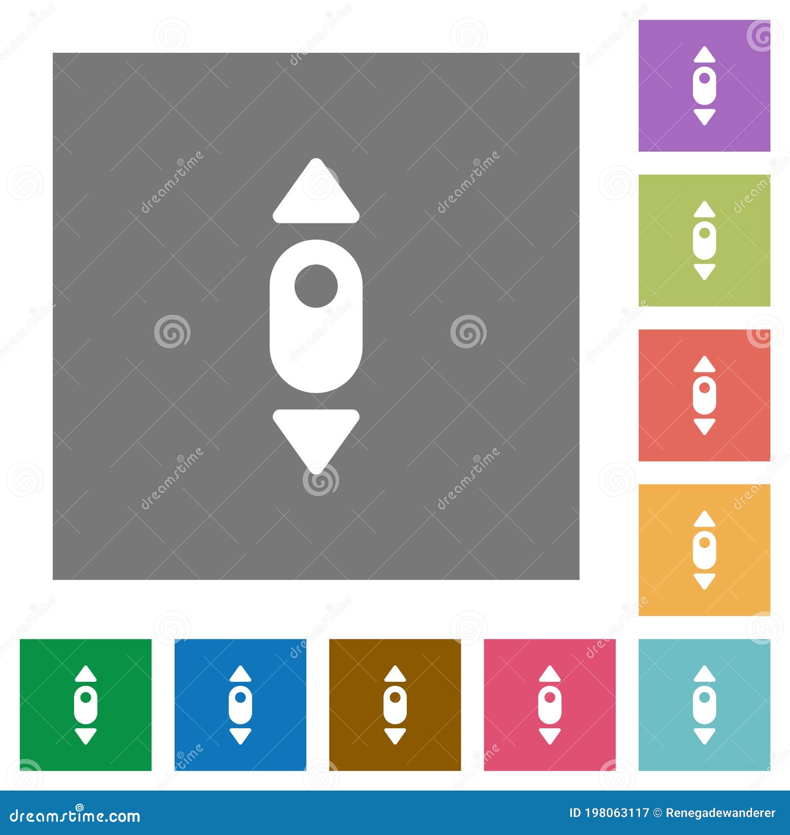 Mouse Scroll Up Icon In Glass Sphere Buttons Vector Illustration ...