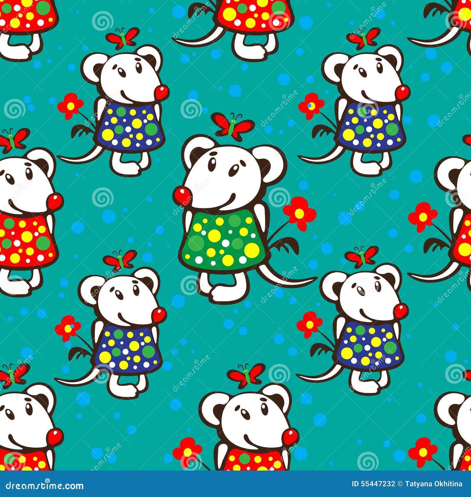 Mouse seamless pattern stock vector. Illustration of artistic - 55447232