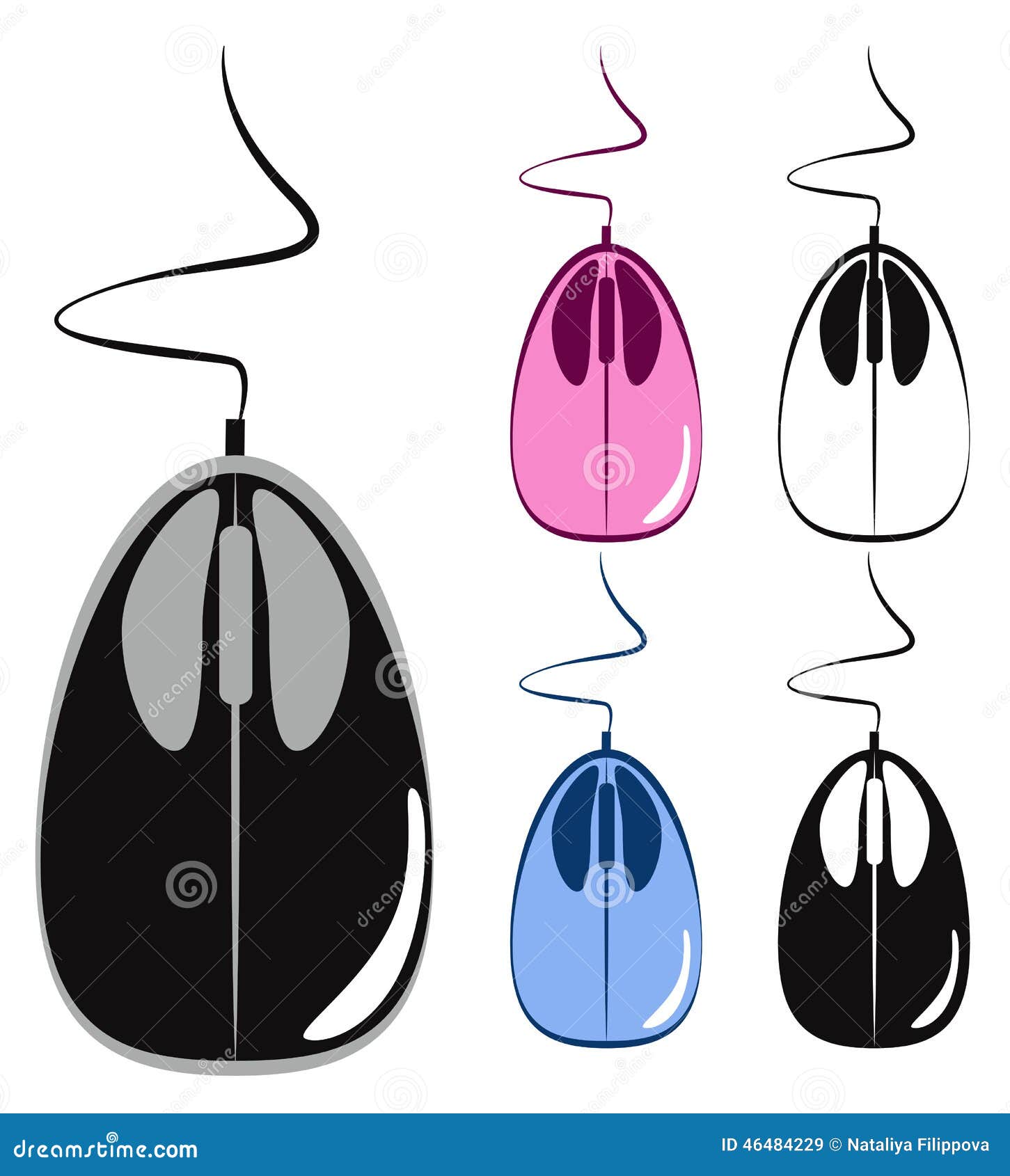 Mouse stock vector. Illustration of device, pink, shape - 46484229
