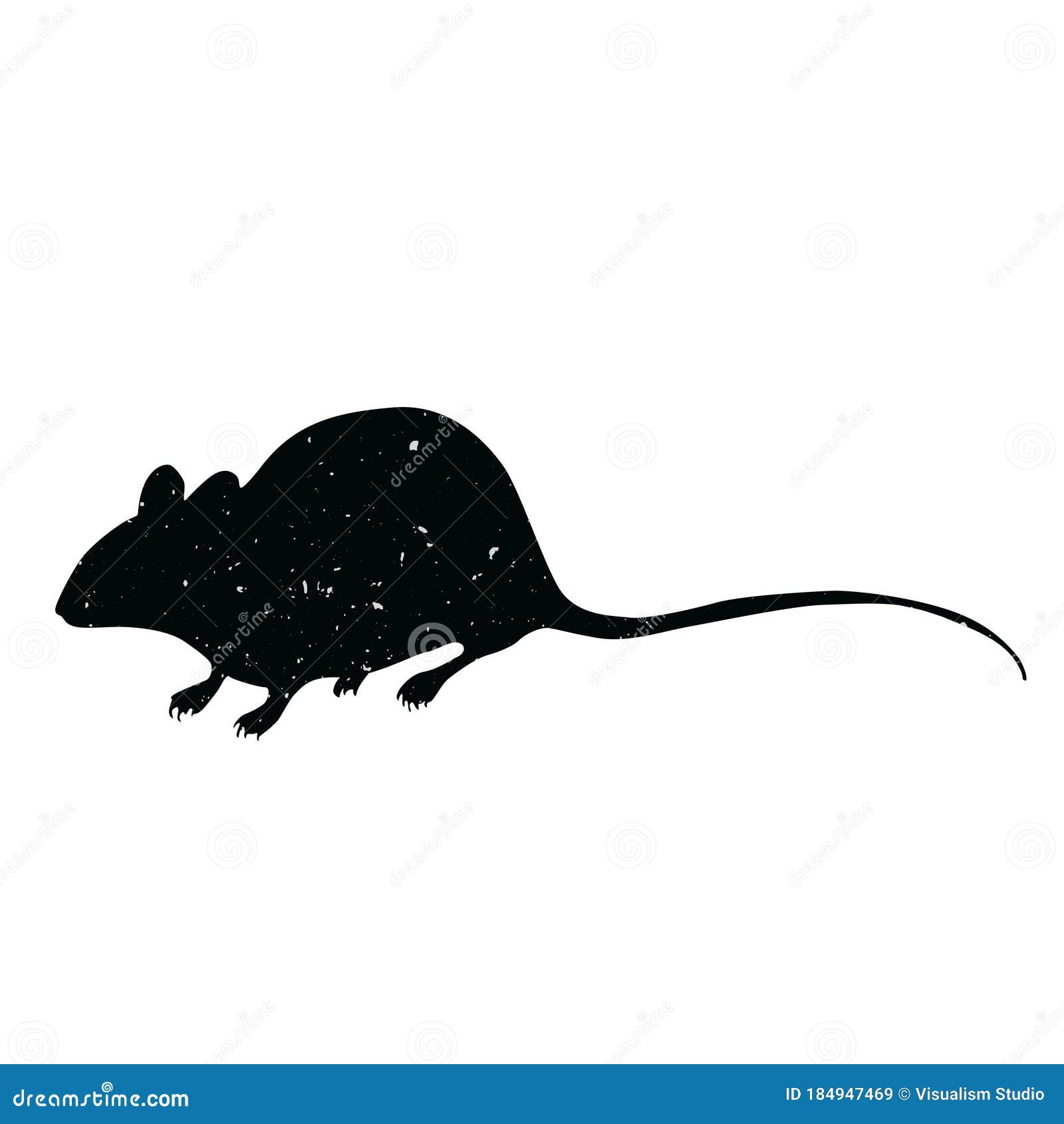 Mouse Shadow Animal Icon Silhouettes Isolated on Dark Black Graphical ...