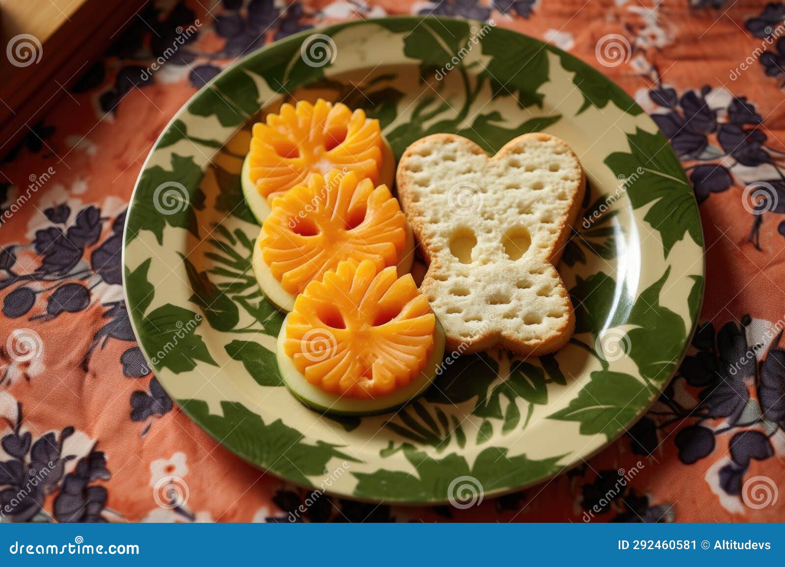 Mouse-shaped Sandwich on a Cheese Patterned Plate Stock Image - Image ...
