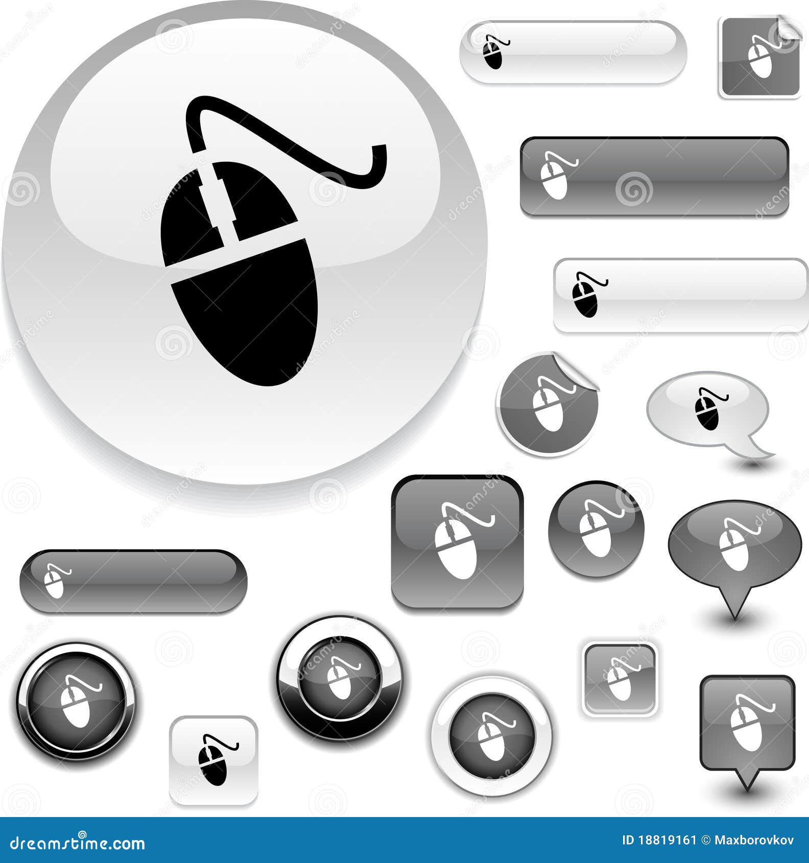 Mouse signs. stock vector. Illustration of rectangular - 18819161