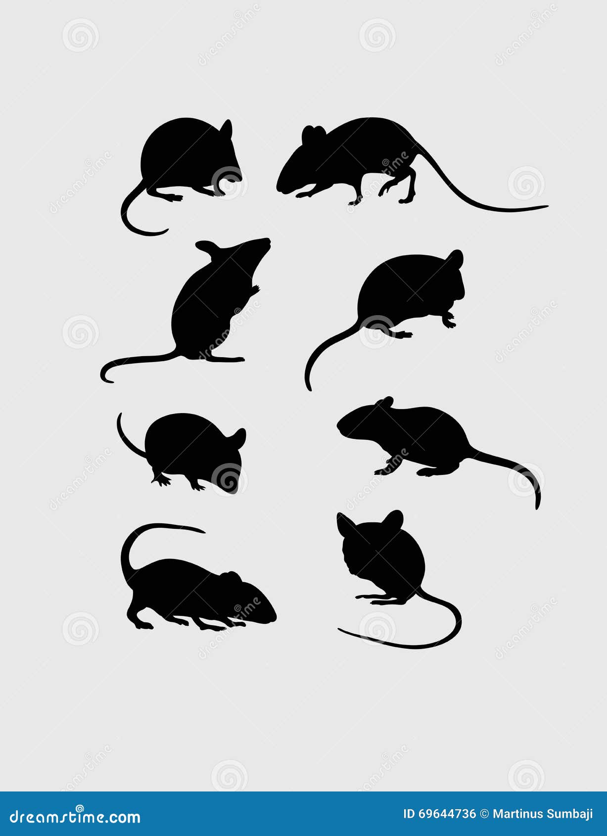 Mouse Silhouettes stock vector. Illustration of drawing - 69644736