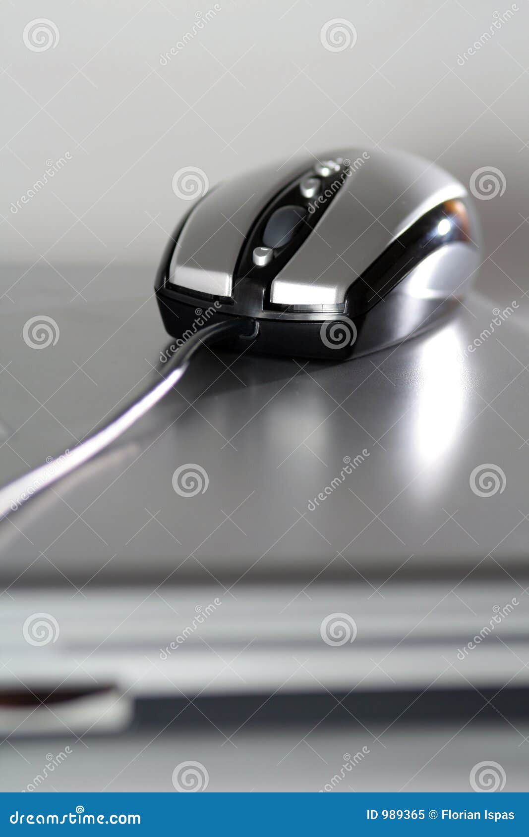 Mouse On A Silver Laptop Stock Image | CartoonDealer.com #989365