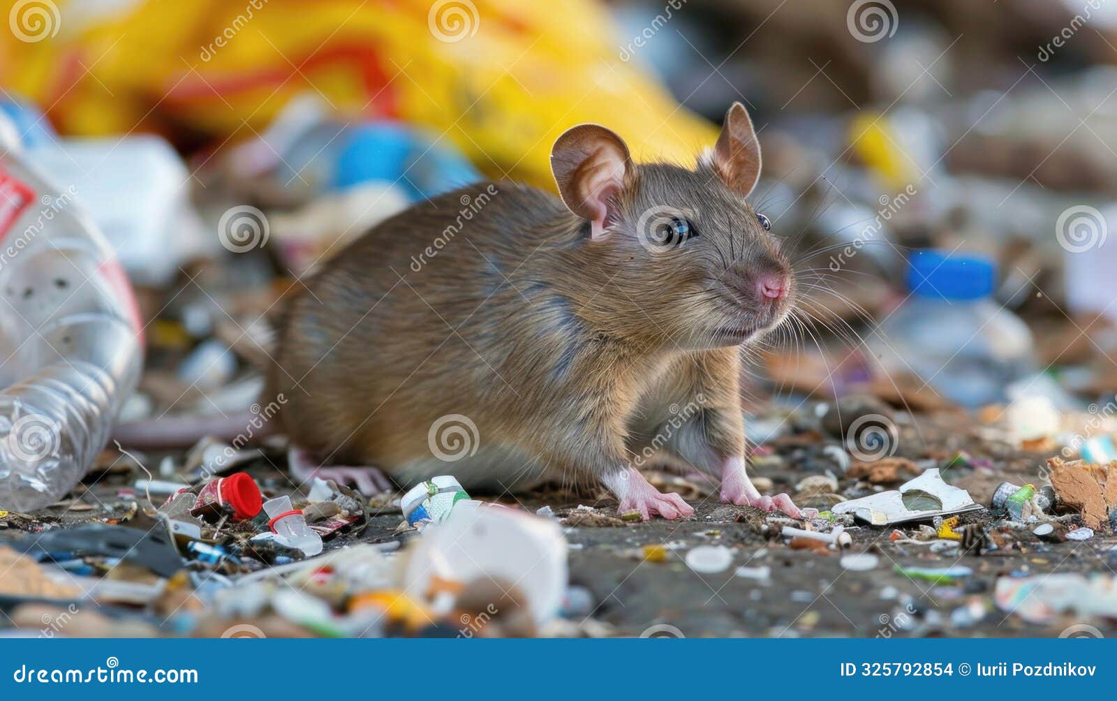 A Mouse is Sitting in a Pile of Trash Amongst the Grass, a Common ...