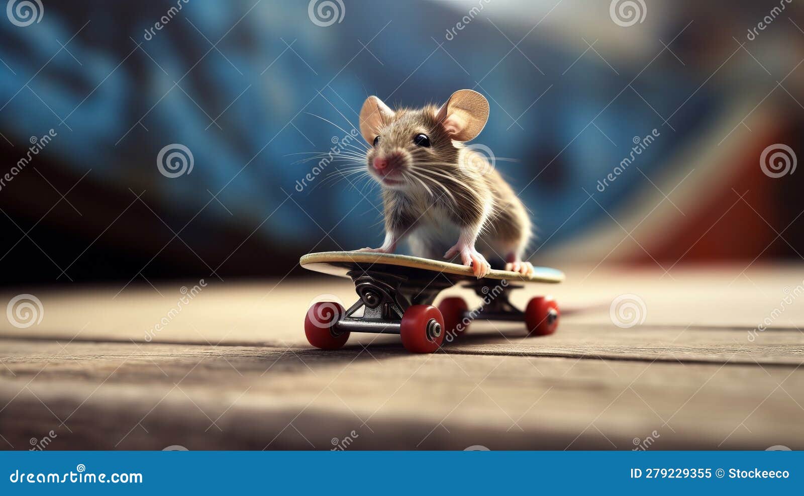 Mouse on Skateboard Gets Scared Stock Illustration - Illustration of ...