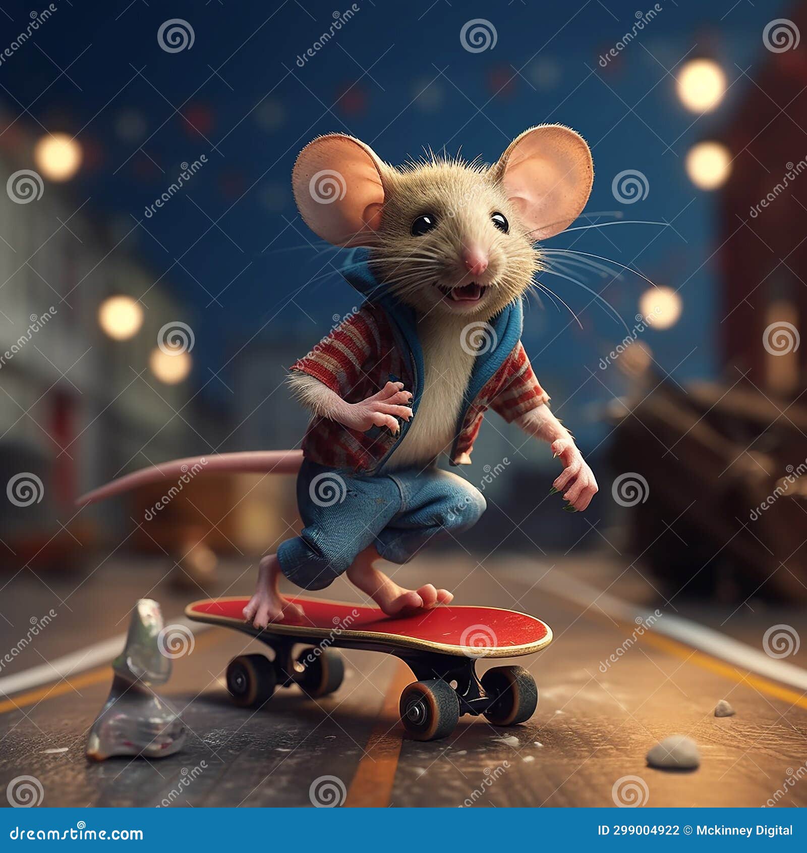 A Mouse Skateboarding and Having Fun. Stock Illustration - Illustration ...
