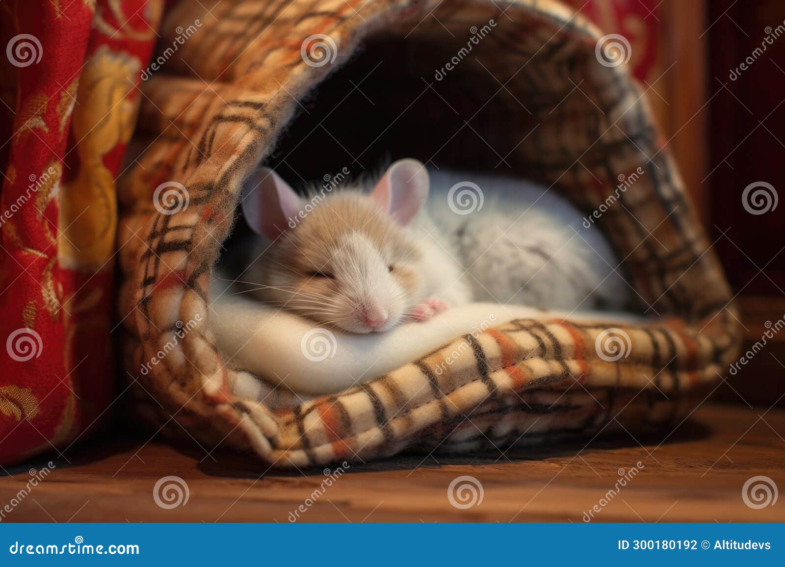 A Mouse Sleeping Snugly Inside A Plush, Soft Fur Slipper Royalty-Free ...