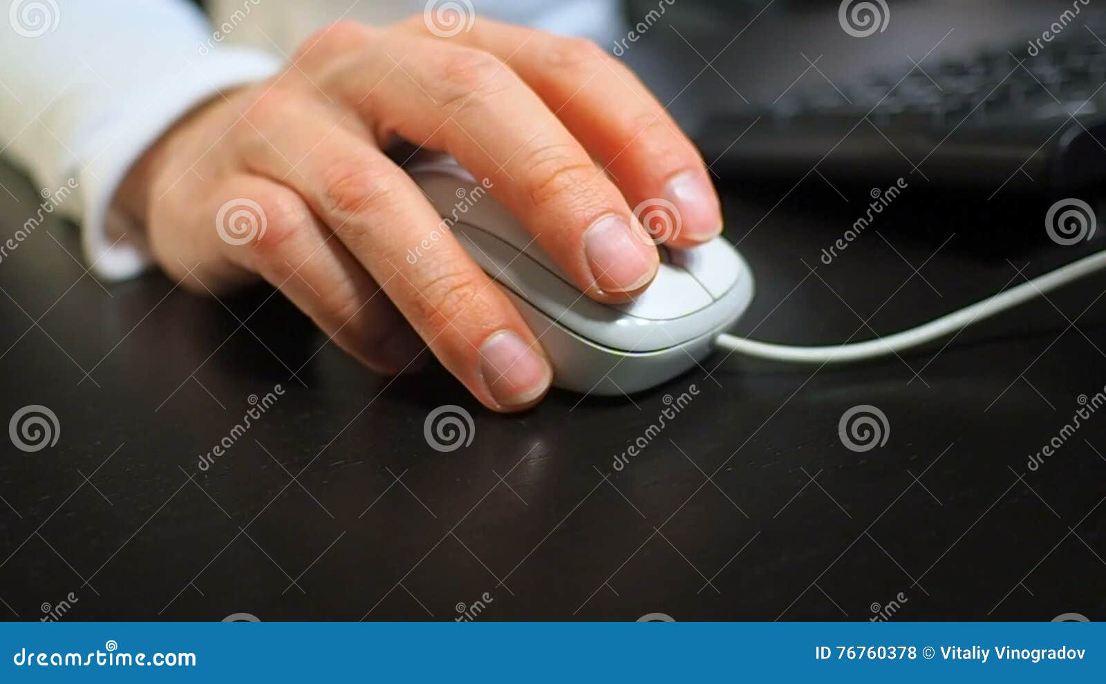 Mouse 10. Soft Focus To Hand of the Man Clicking Middle Mouse Button ...
