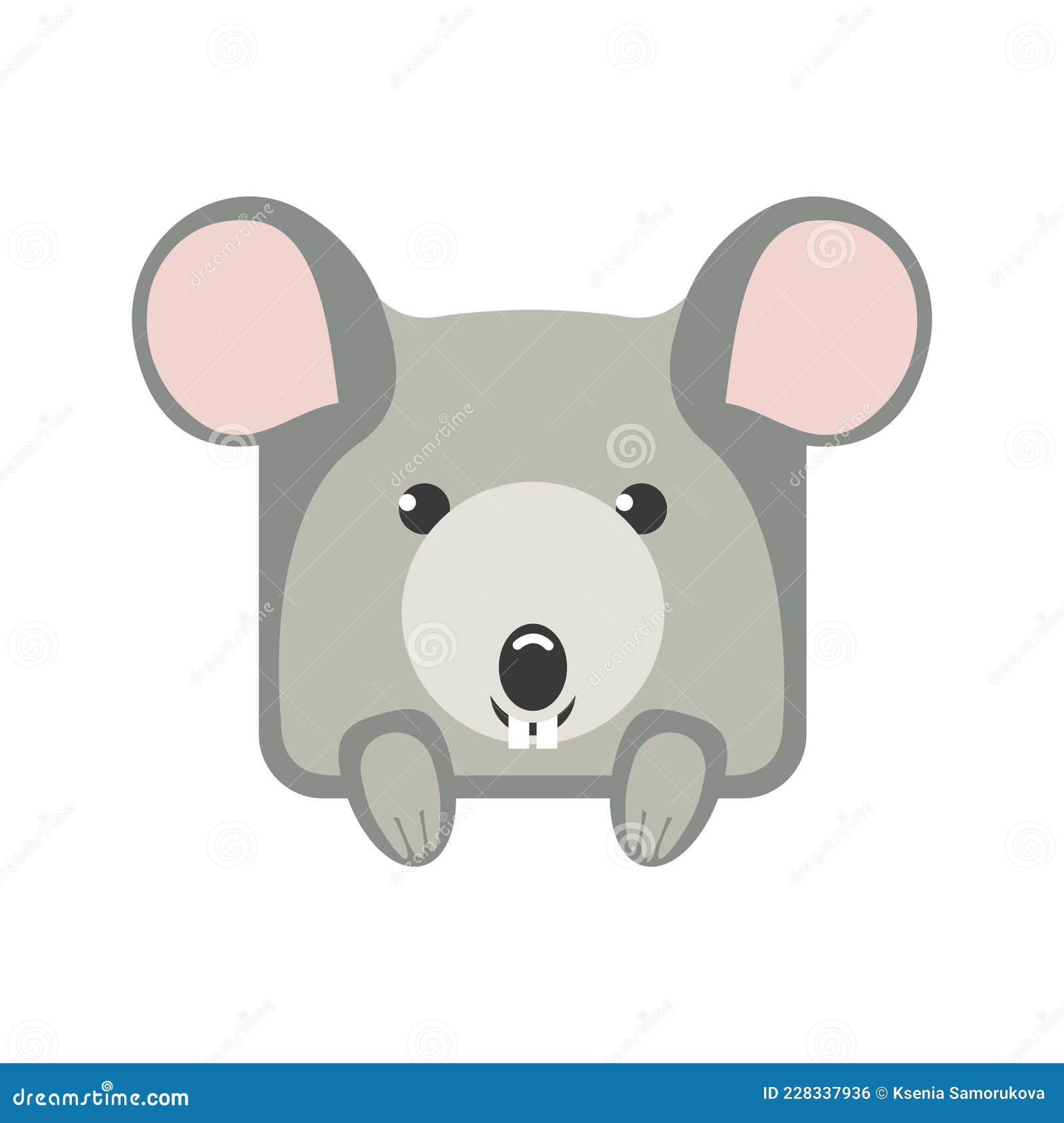 Mouse Square Icon. Flat Symbol Stock Vector - Illustration of head ...
