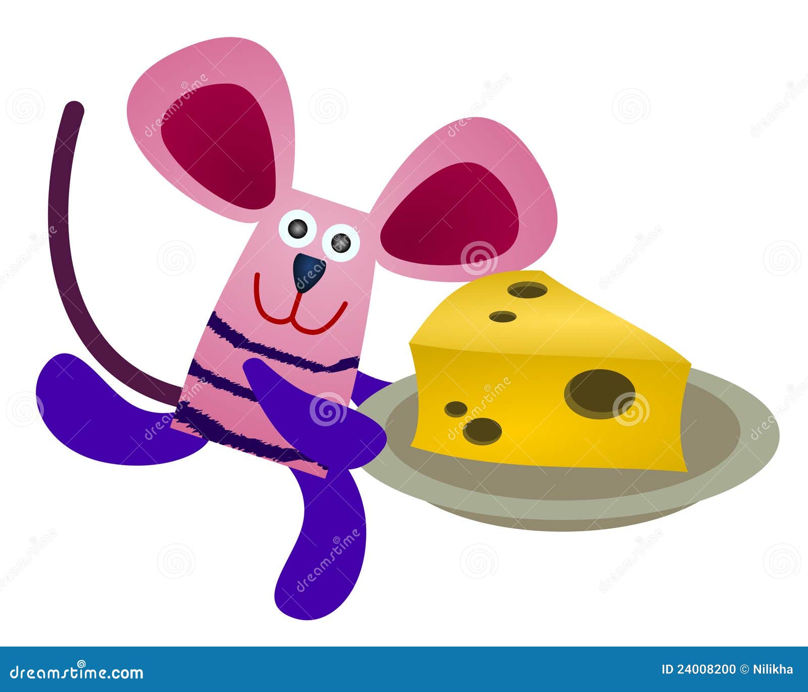 Mouse steals cheese stock illustration. Illustration of cartoon - 24008200