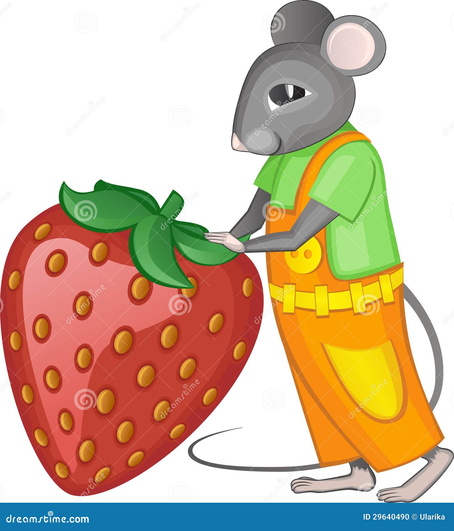 Mouse with strawberry. stock vector. Illustration of culture - 29640490