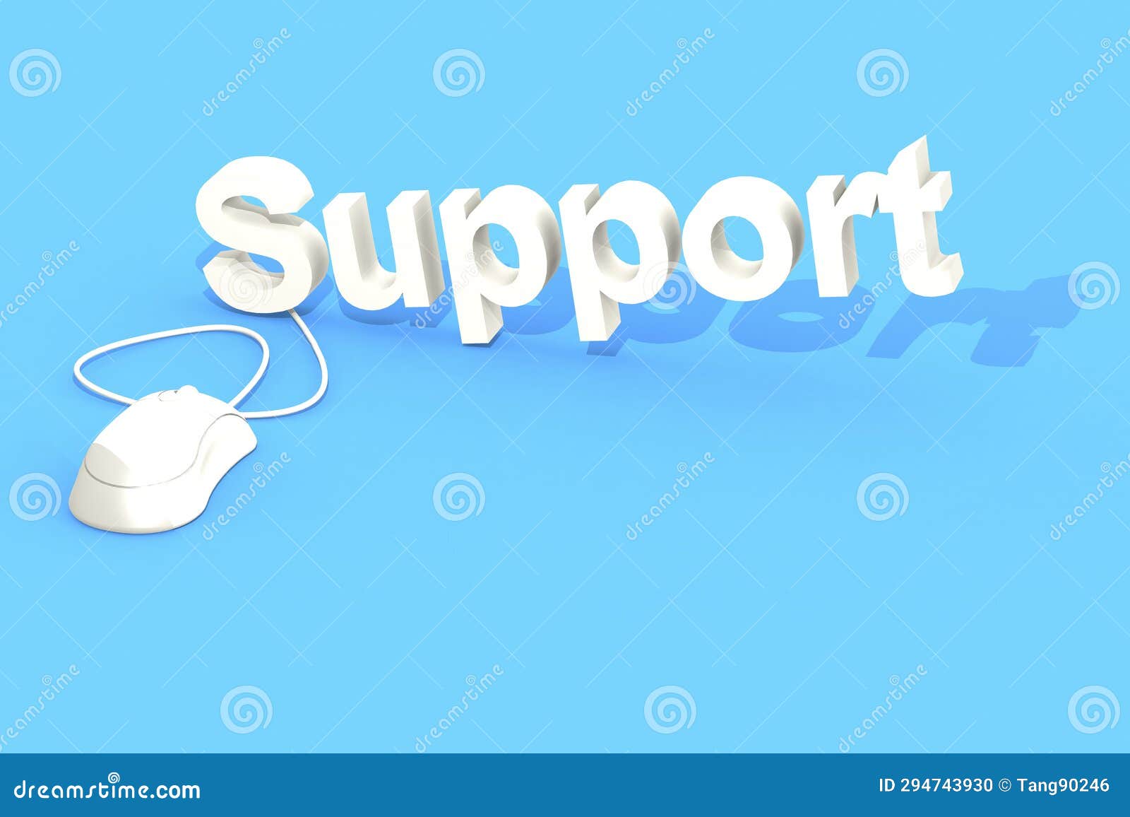 Mouse with Support Word Isolated Stock Illustration - Illustration of ...