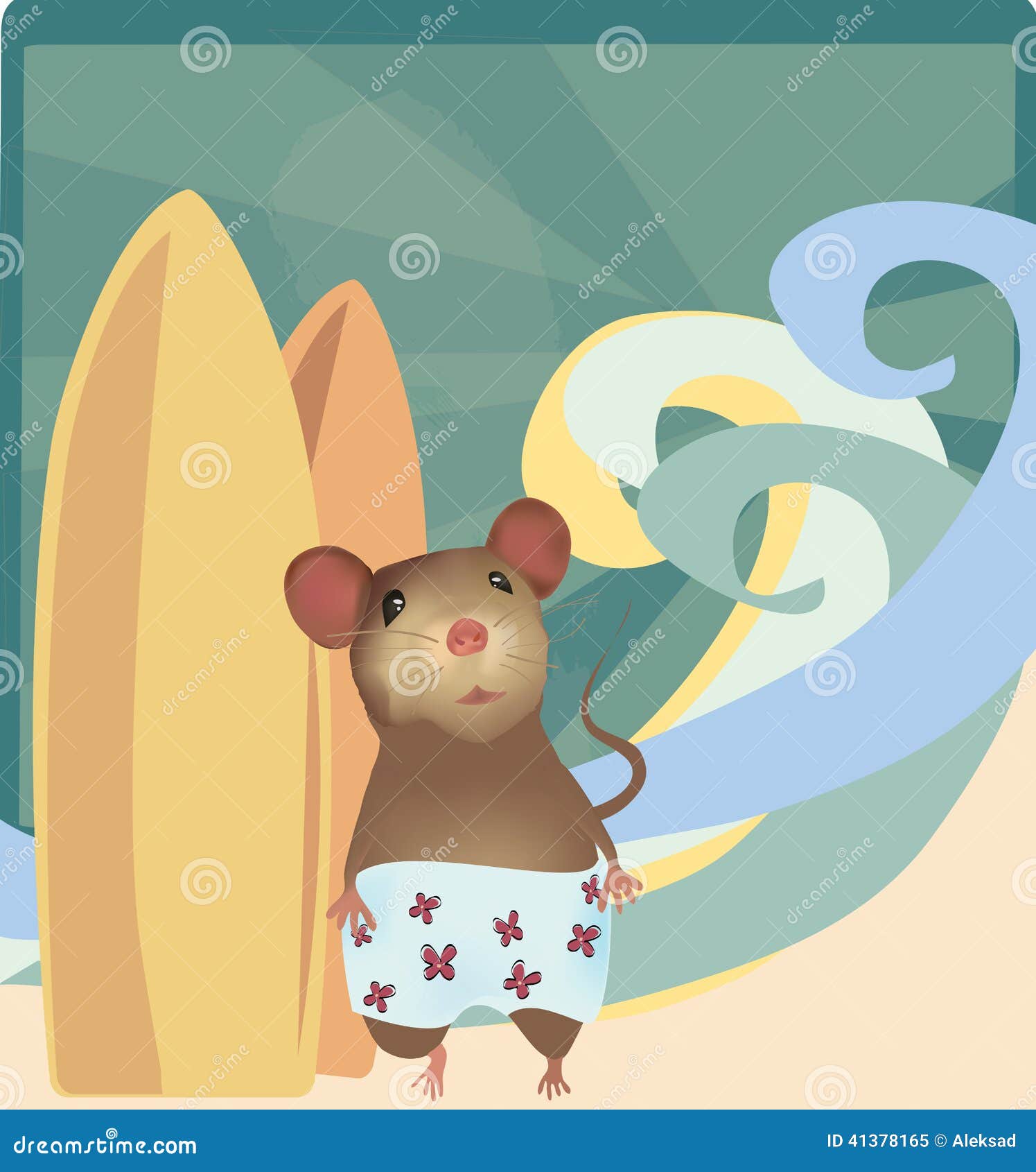 Mouse with Surf Boards on the Beach Stock Vector - Illustration of ...