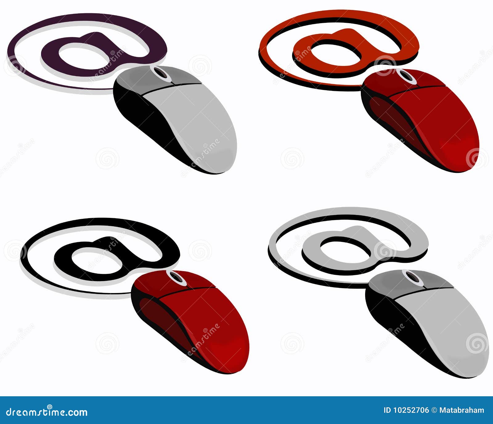 Mouse with @ symbol stock illustration. Illustration of device - 10252706