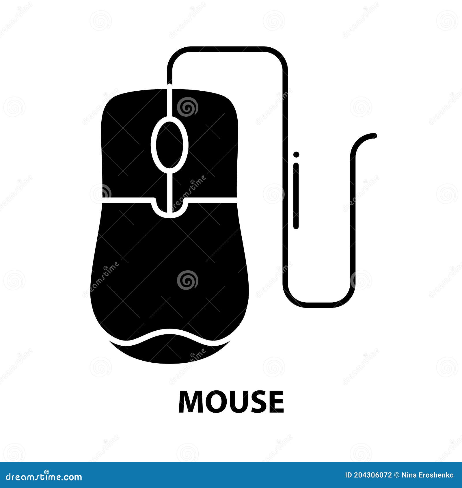 Mouse Symbol Icon, Black Vector Sign with Editable Strokes, Concept ...