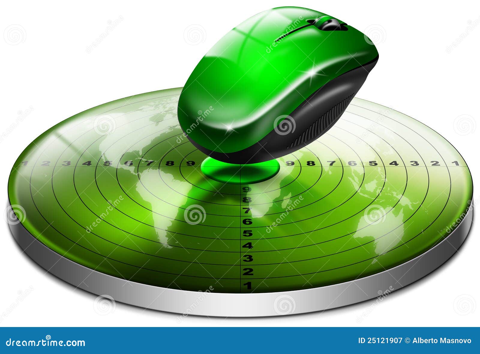 Mouse on Target stock illustration. Illustration of internet - 25121907