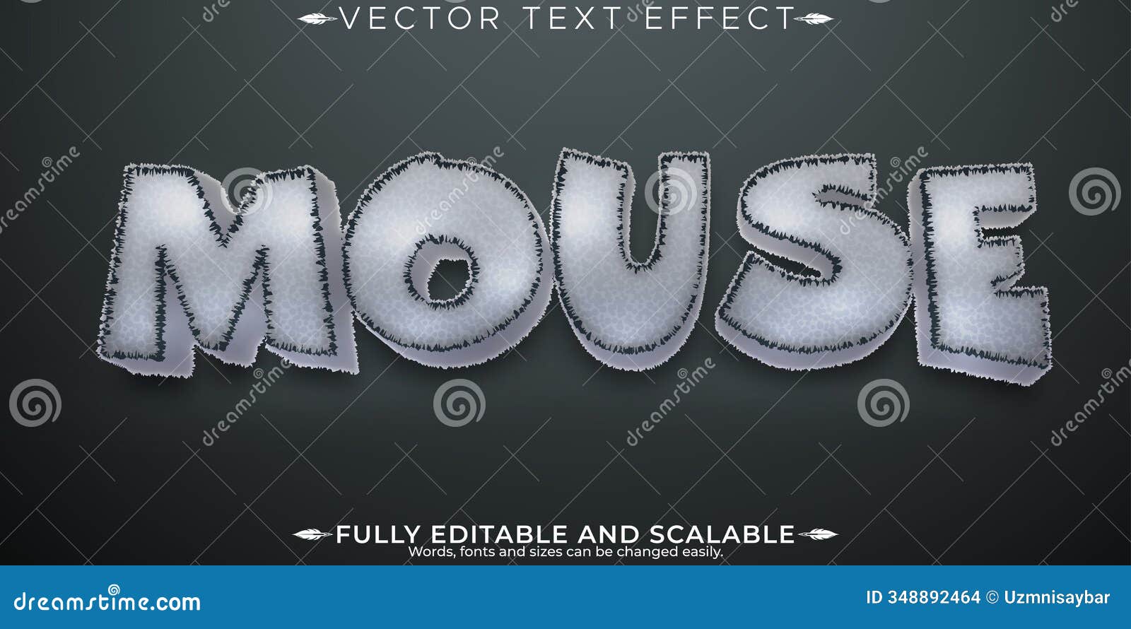 Mouse Text Effect, Editable Comic and Funny Text Style Stock Vector ...