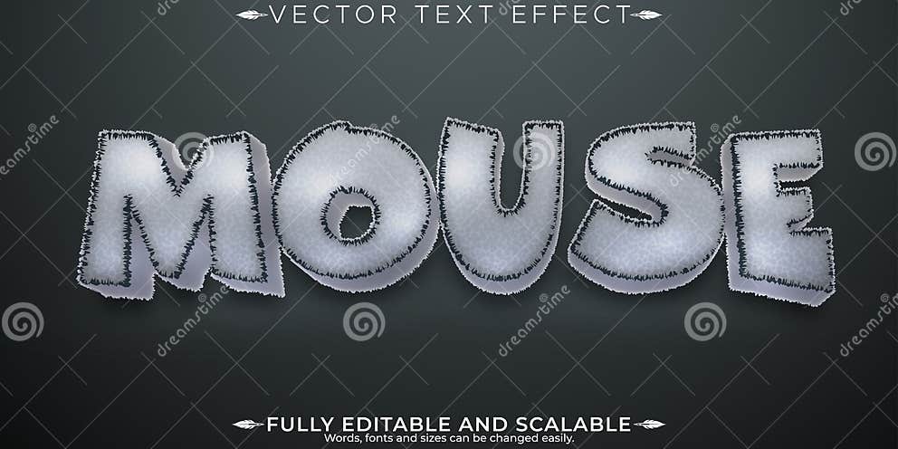 Mouse Text Effect, Editable Comic and Funny Text Style Stock Vector ...
