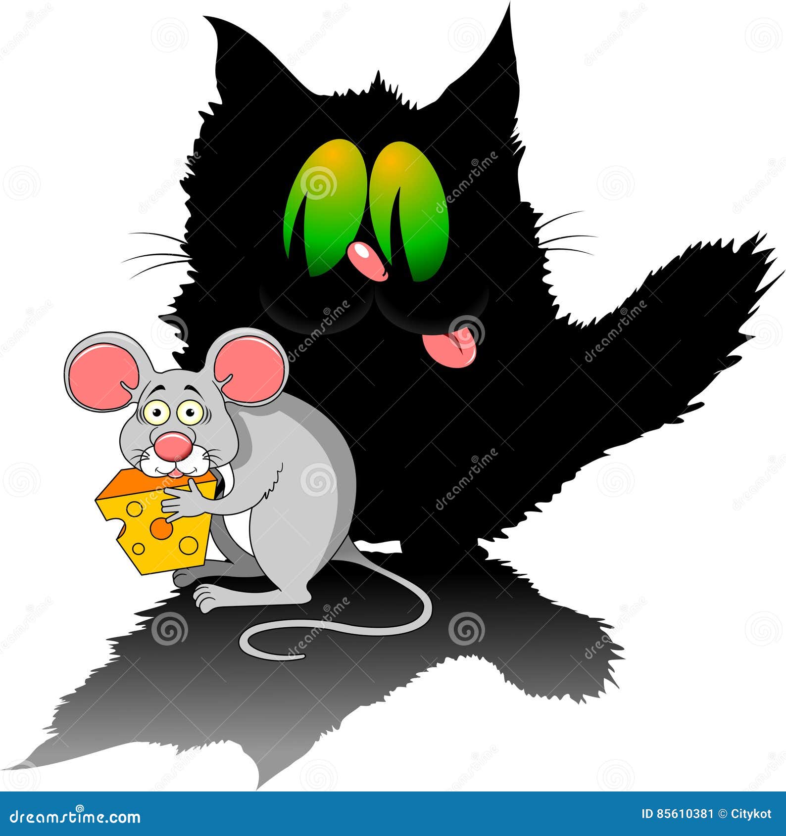Mouse Thief Stealing Chees Vector Illustration | CartoonDealer.com ...