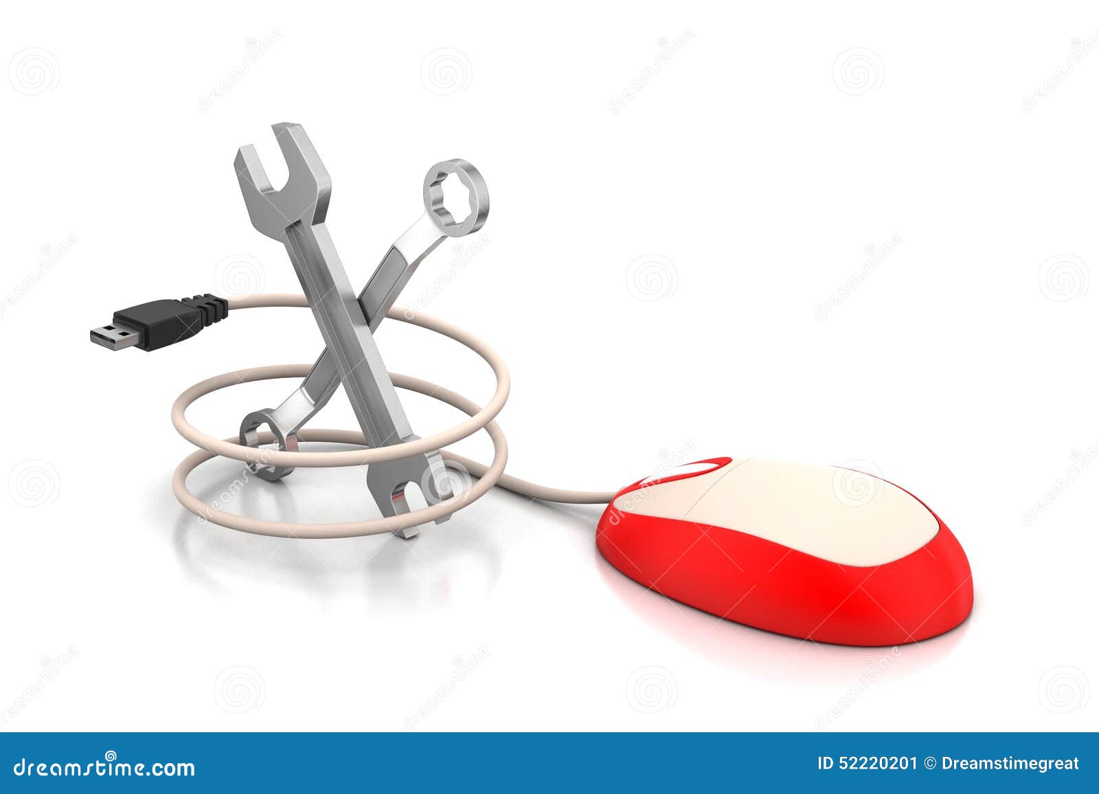 Mouse and tools stock illustration. Illustration of screwdriver - 52220201