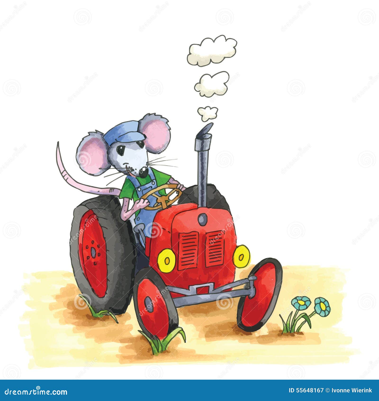 Mouse - tractor stock vector. Illustration of funny, worker - 55648167