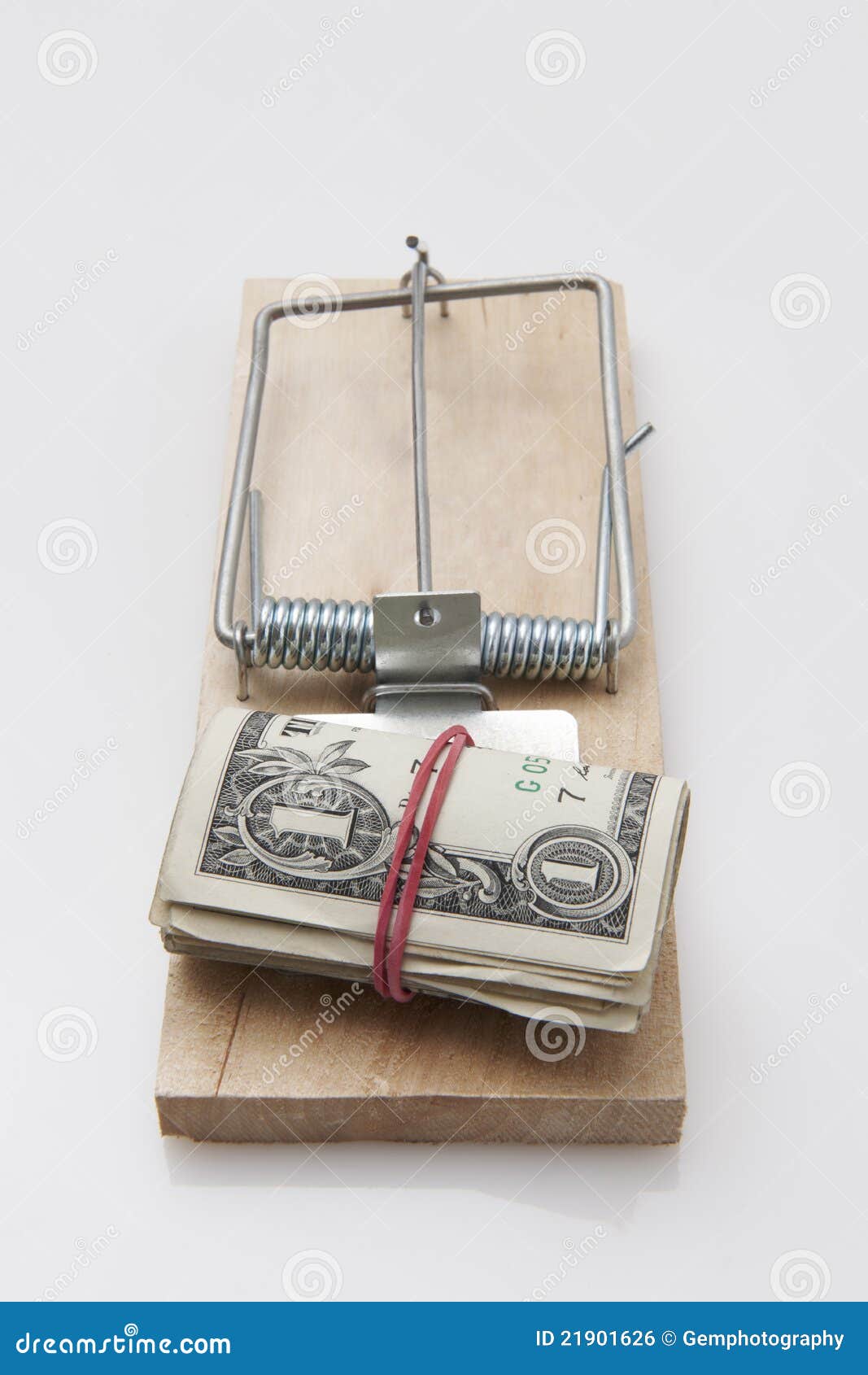 Trap With Dollar Bills Isolated Over White Background, Risk In Business ...