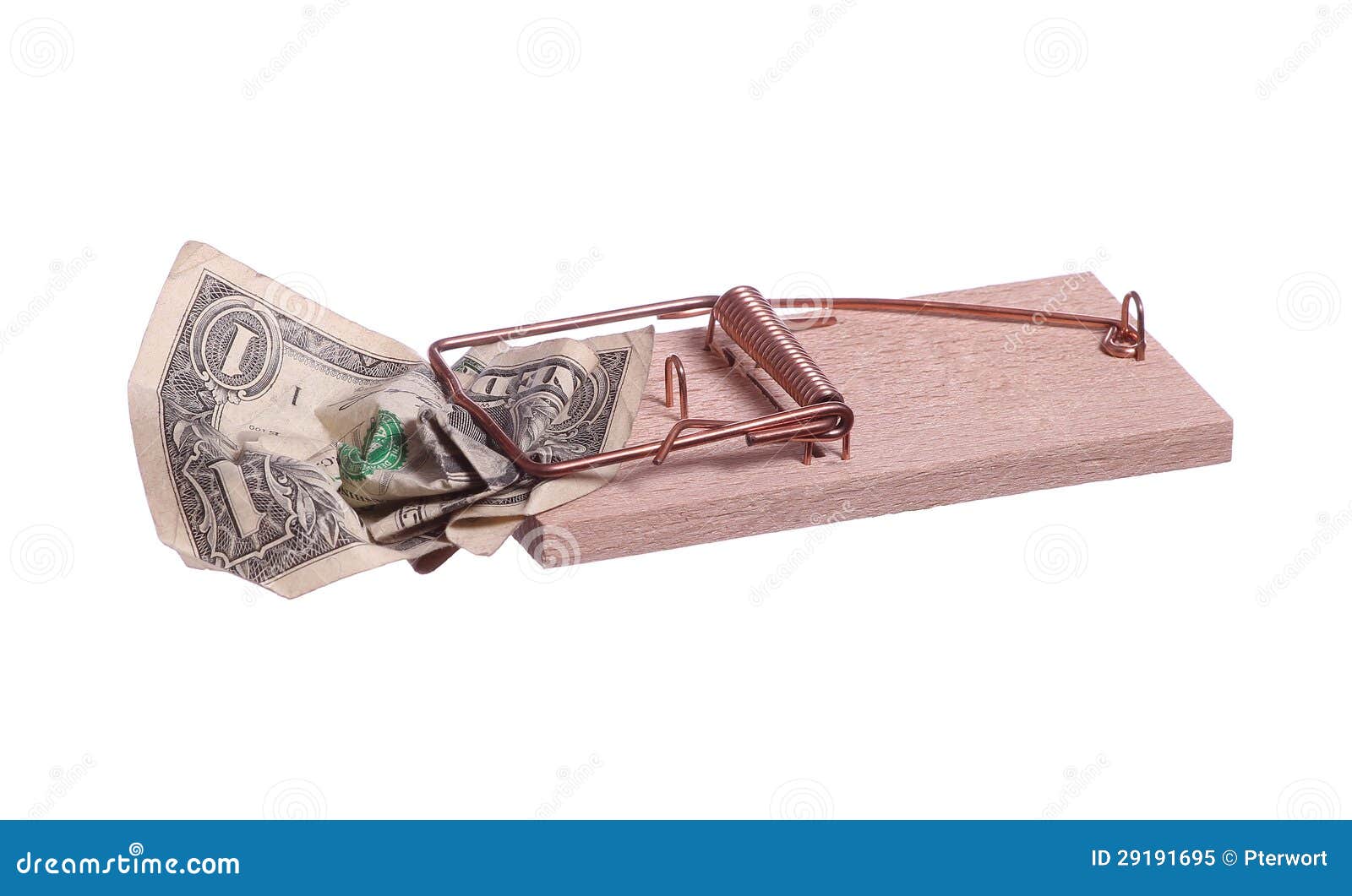 Trap With Dollar Bills Isolated Over White Background, Risk In Business ...