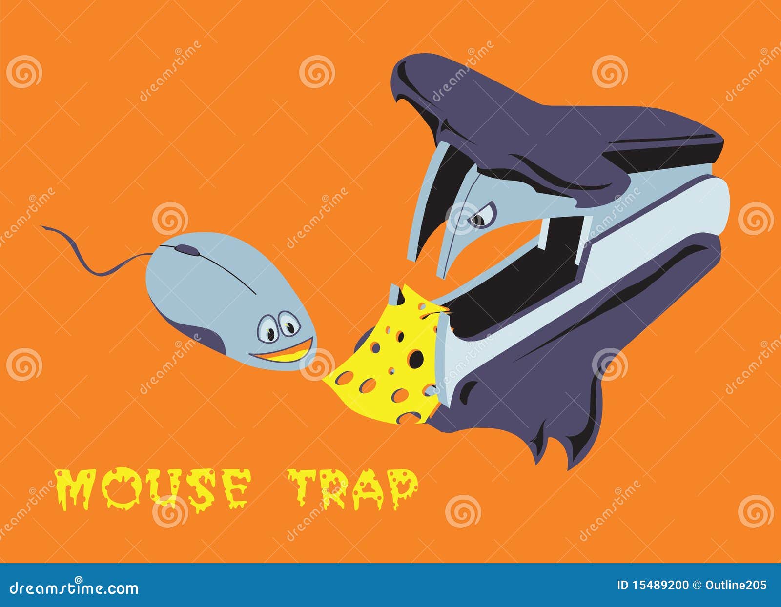 Mouse trap illustration stock vector. Illustration of kiddish - 15489200