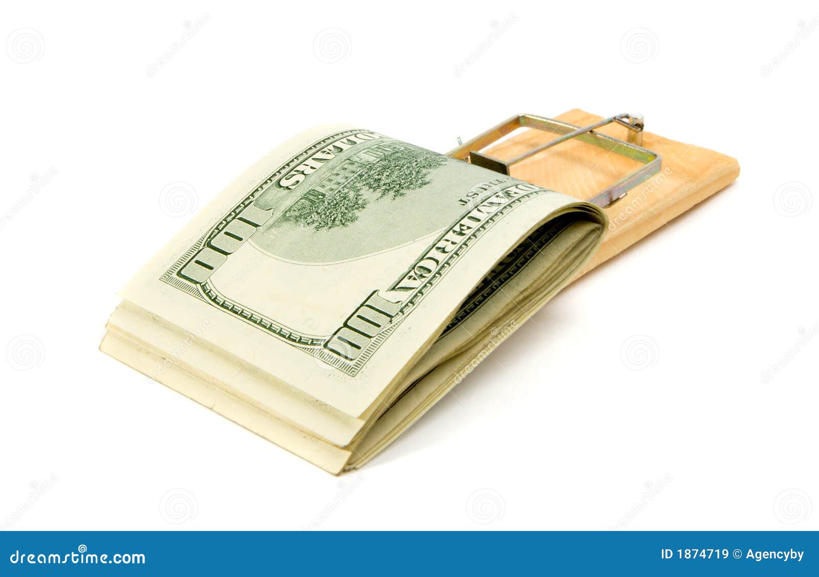 Mouse trap with money stock image. Image of bait, isolated - 1874719