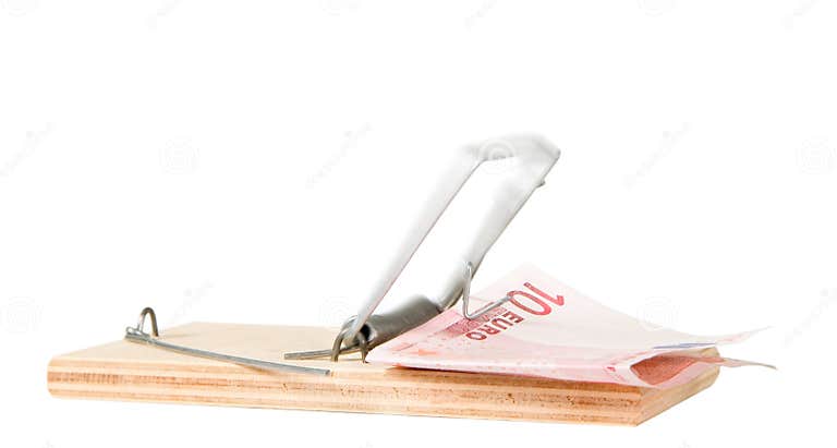 A mouse trap with money stock image. Image of pest, kill - 30231375