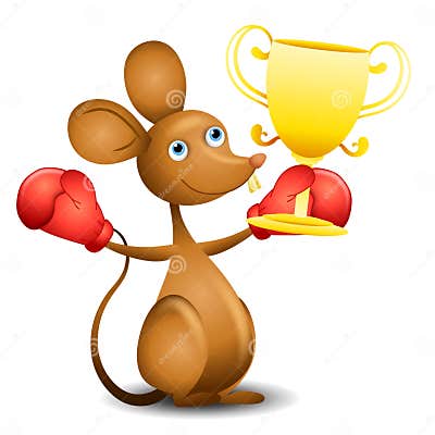 Mouse Trophy Boxing Gloves stock illustration. Illustration of ...