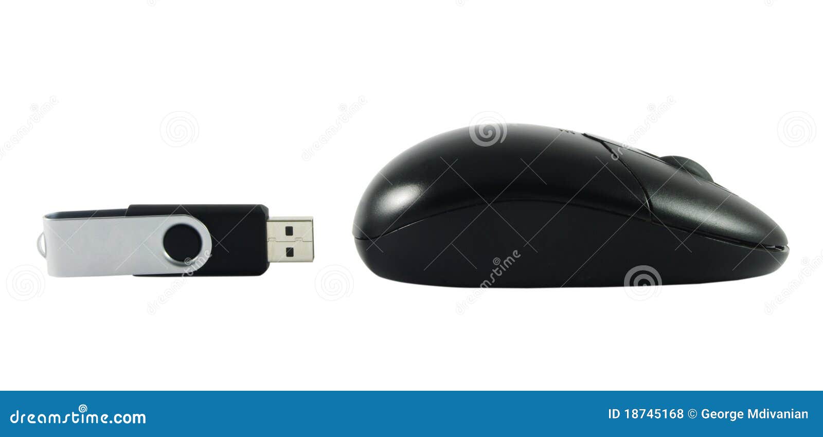 Mouse with USB Memory Stick Stock Photo - Image of technology ...