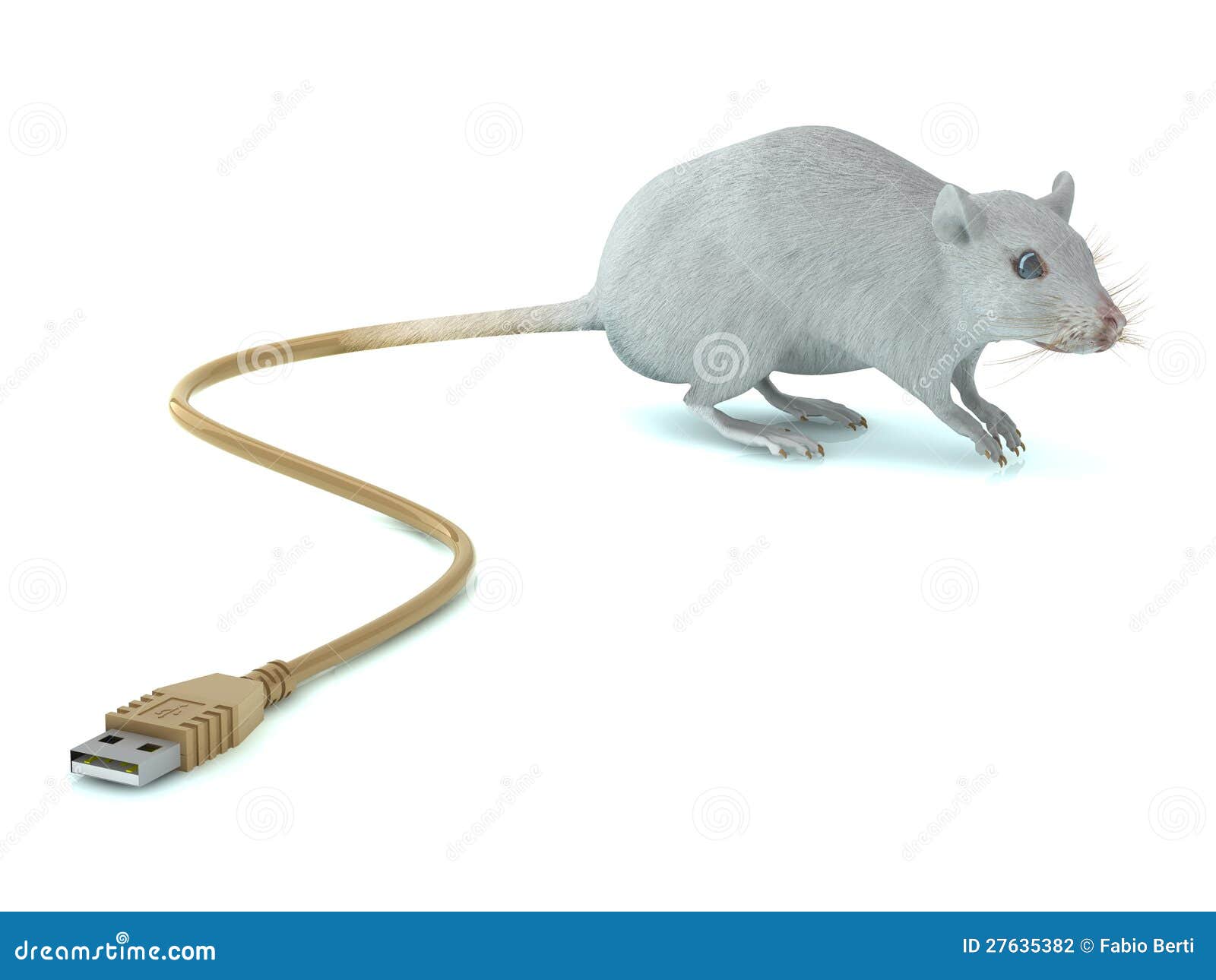 Mouse with USB tail stock illustration. Illustration of humor - 27635382