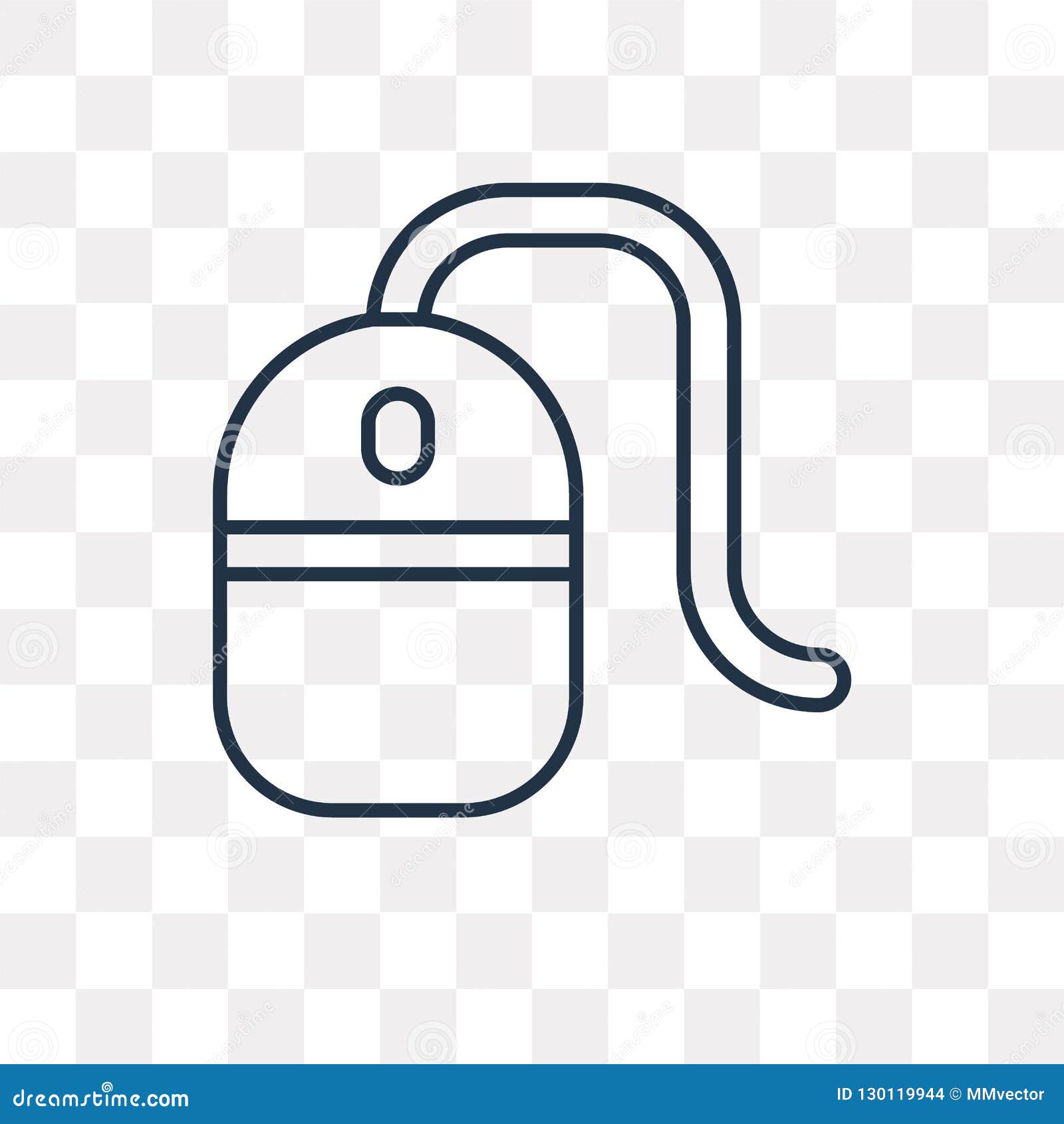 Mouse Vector Icon Isolated on Transparent Background, Linear Mouse ...