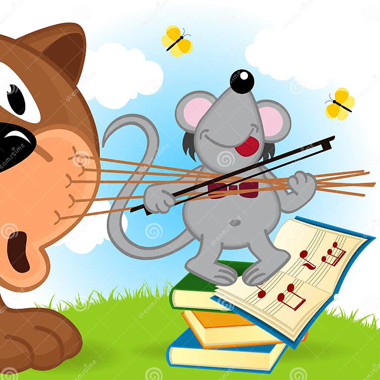 Mouse violinist stock vector. Illustration of cartoon - 42688968