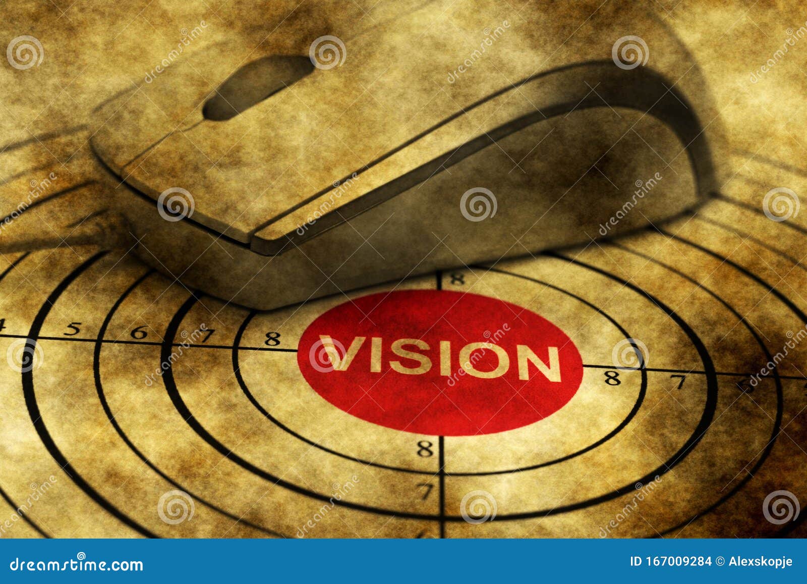 Mouse on Vision Target Concept Stock Photo - Image of plain, positive ...