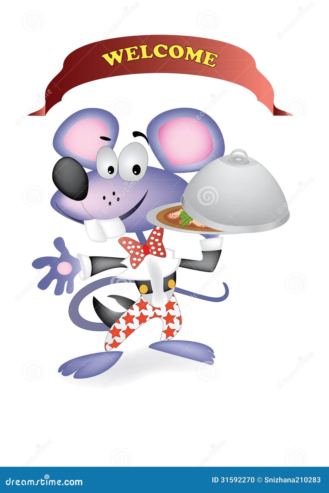 Mouse waiter stock vector. Illustration of occupation - 31592270