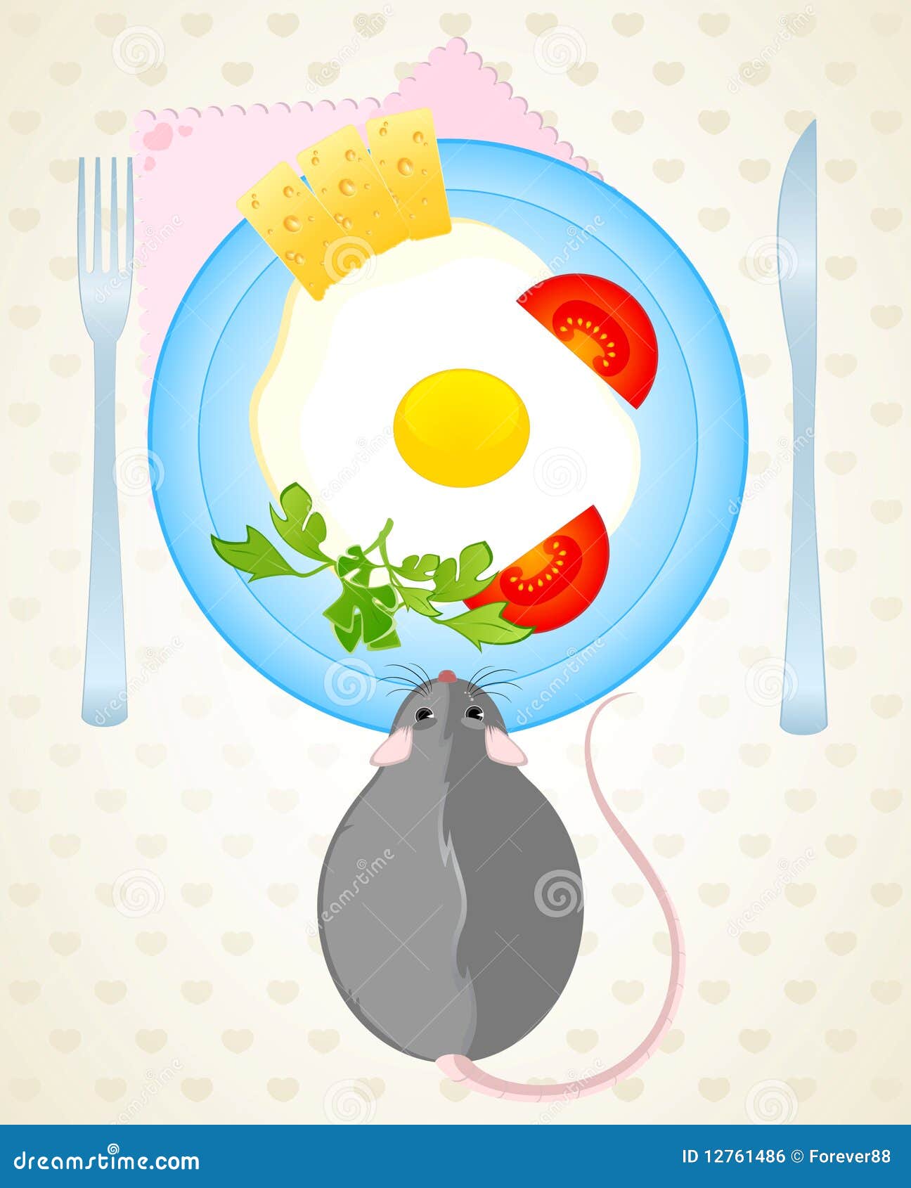 Mouse Wants To Eat the Fried Eggs Stock Vector - Illustration of ...