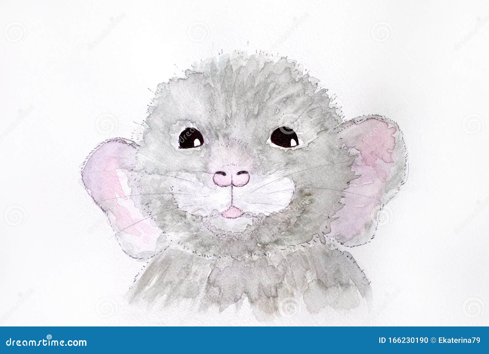 Mouse. Watercolour Hand Drawing Stock Illustration - Illustration of ...