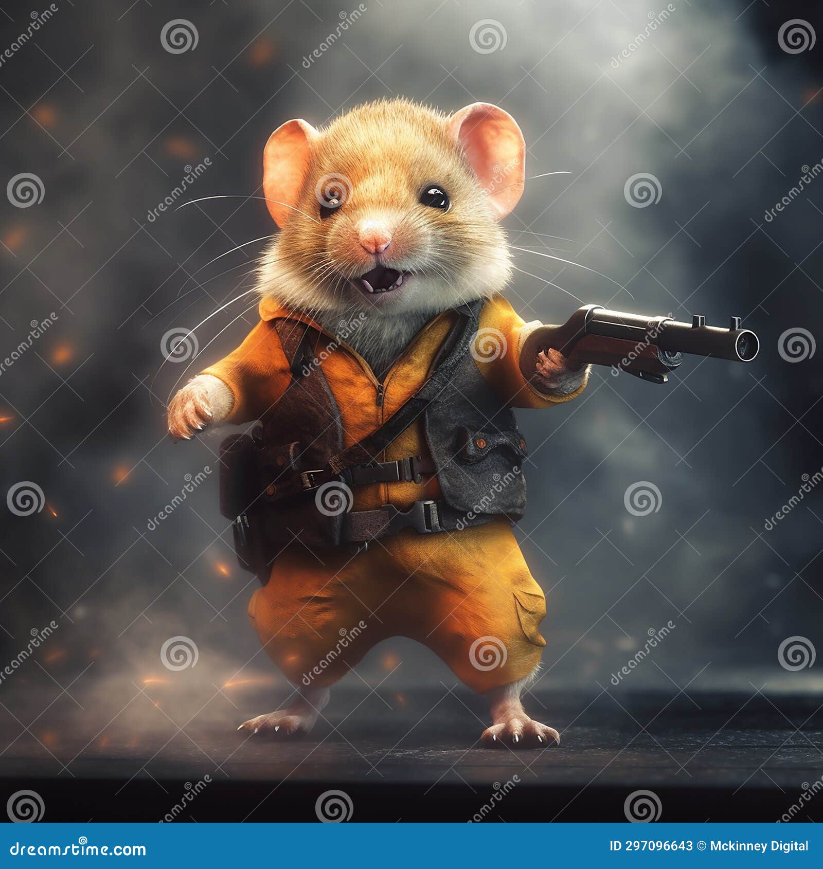Mouse with Weapon As If in Battle. Created Using Ai Generative. Stock ...