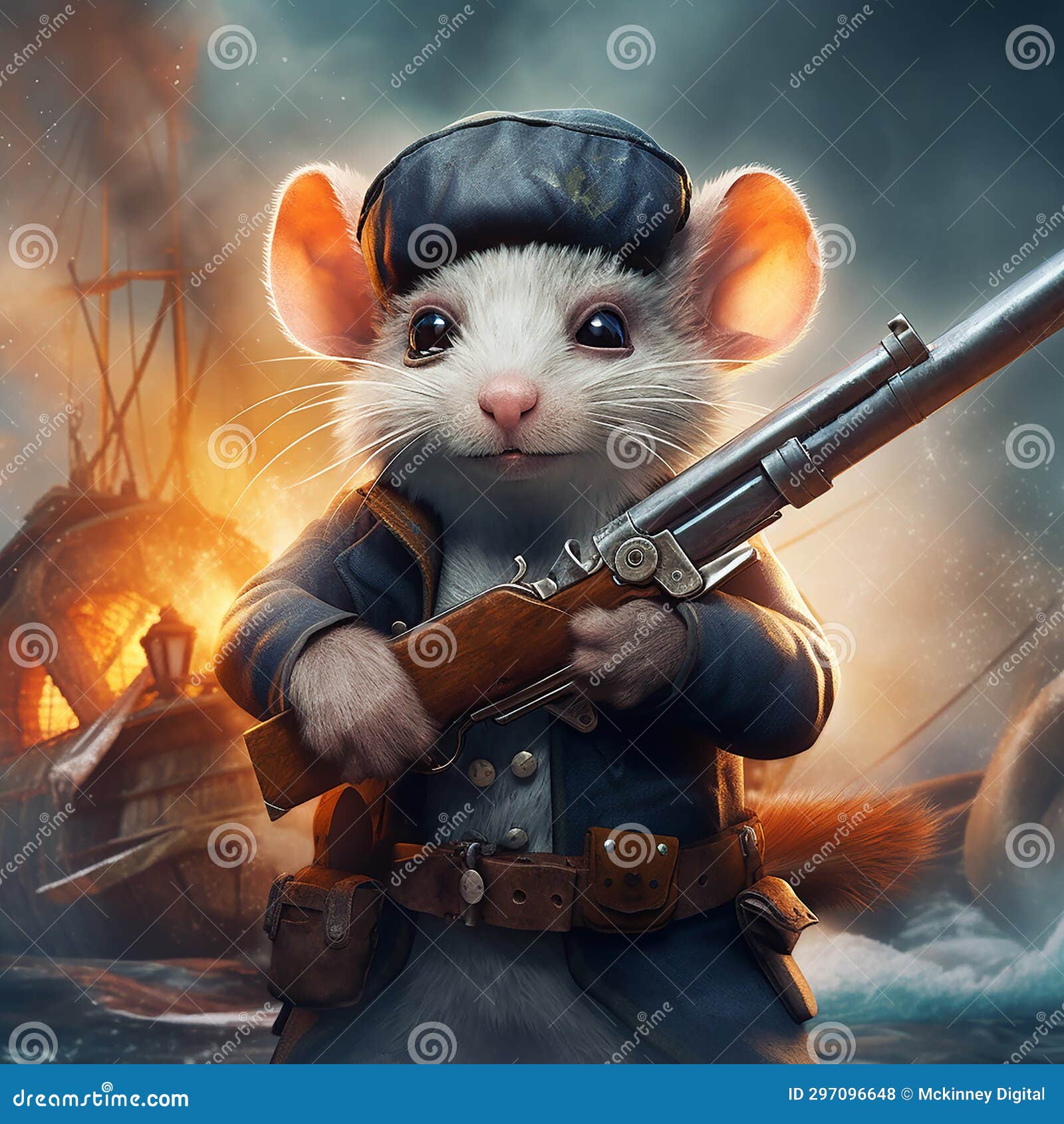 Mouse with Weapon As If in Battle. Created Using Ai Generative. Stock ...