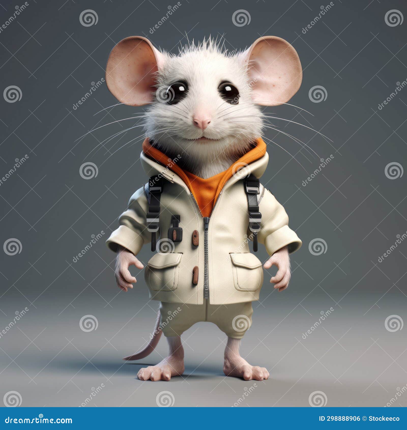 Hyperrealistic Fantasy Adventure: the Mouse in the White Jacket Stock ...