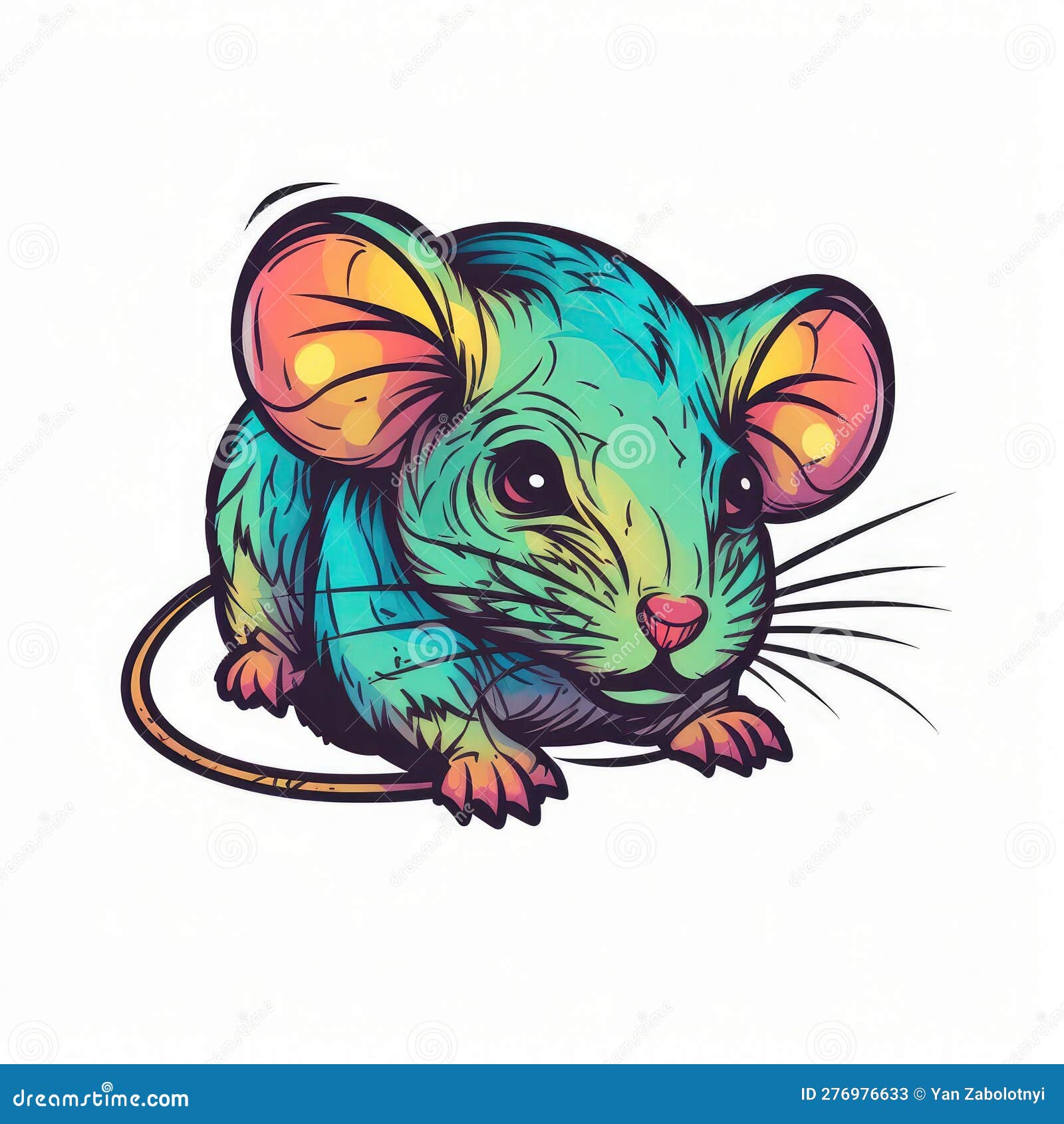 Mouse on White Background Logo Digital Art. Generative AI Stock ...