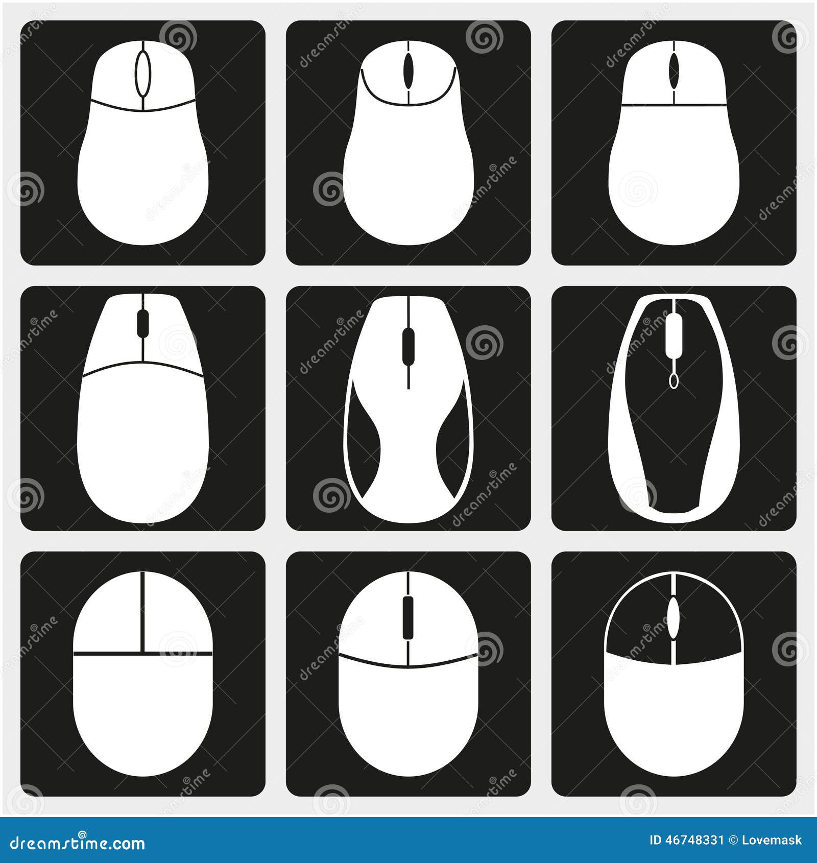 Mouse white stock vector. Illustration of icon, object - 46748331