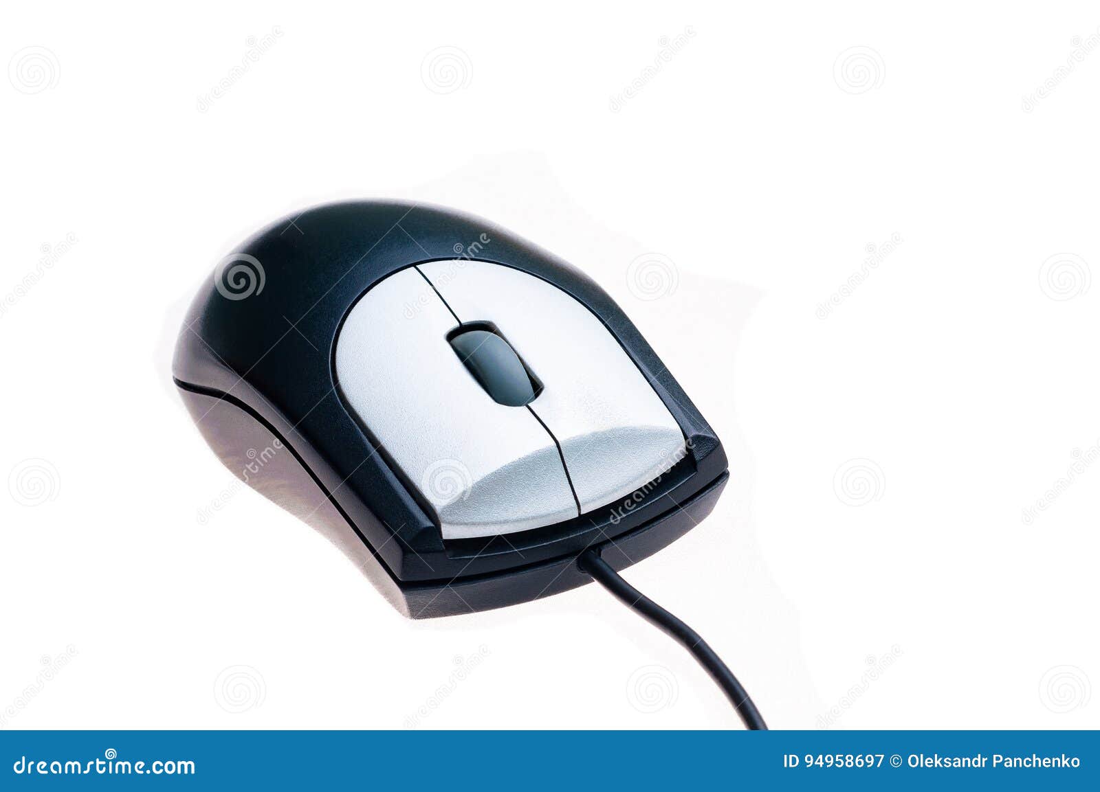 Mouse with Wire Isolated on White Stock Image - Image of cord, optic ...